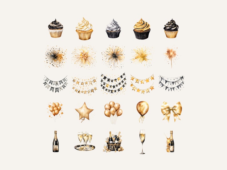 New Year Clipart, Happy New Year's Eve, Party Clip Art, Champagne ...