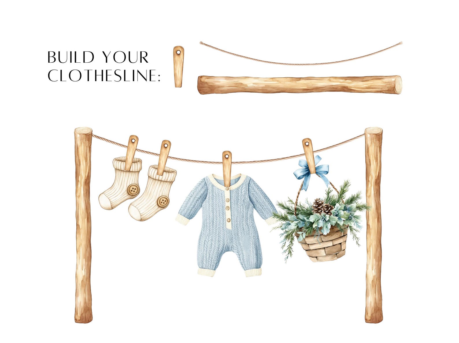 Christmas Baby Clothesline Clipart | My First Christmas, Santa Baby ...