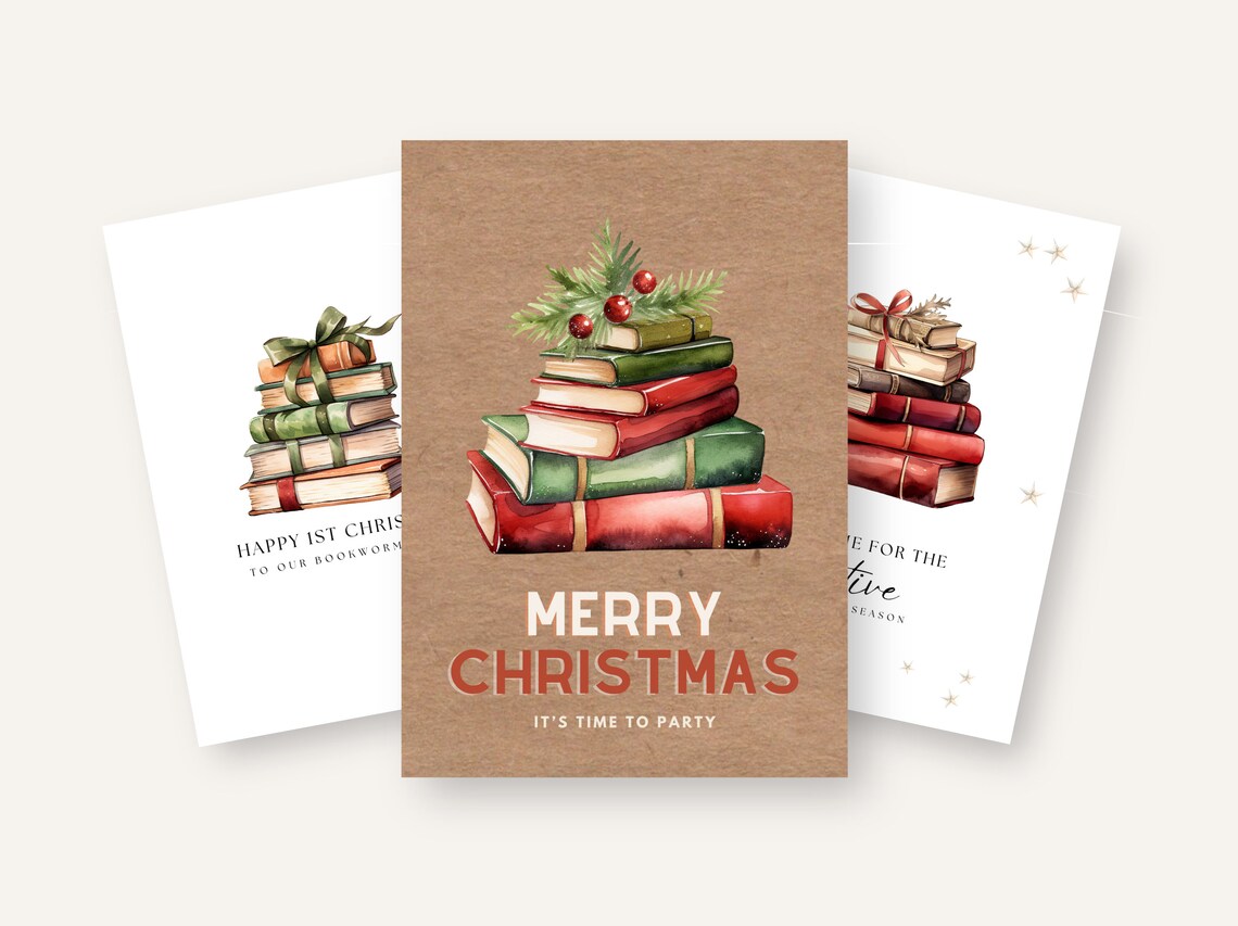 Winter Reading Clipart, Plants and Books, Book Stack, Watercolor ...