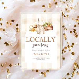 Locally Grown Baby Shower, Watercolor Farmers Market Clipart, Harvest ...