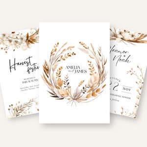 Autumn Wreath Clipart, Delicate Watercolor Floral, Wild Bloom, Dried ...