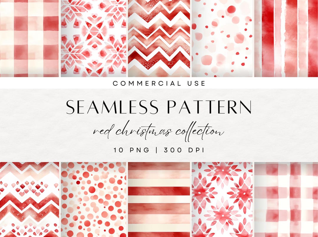 Red Paper Christmas Clipart, Christmas Digital Paper Pack Pattern ...