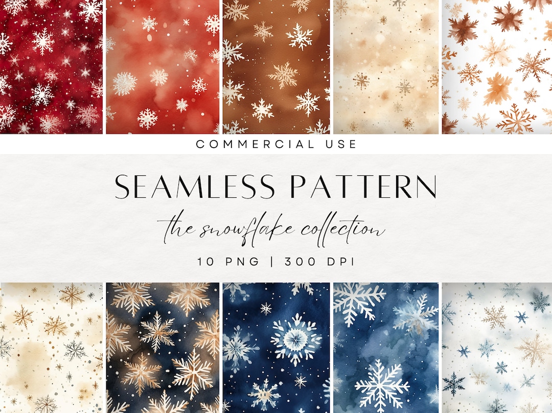 Snowflake Digital Paper Seamless Pattern, Texture Pack, Christmas ...