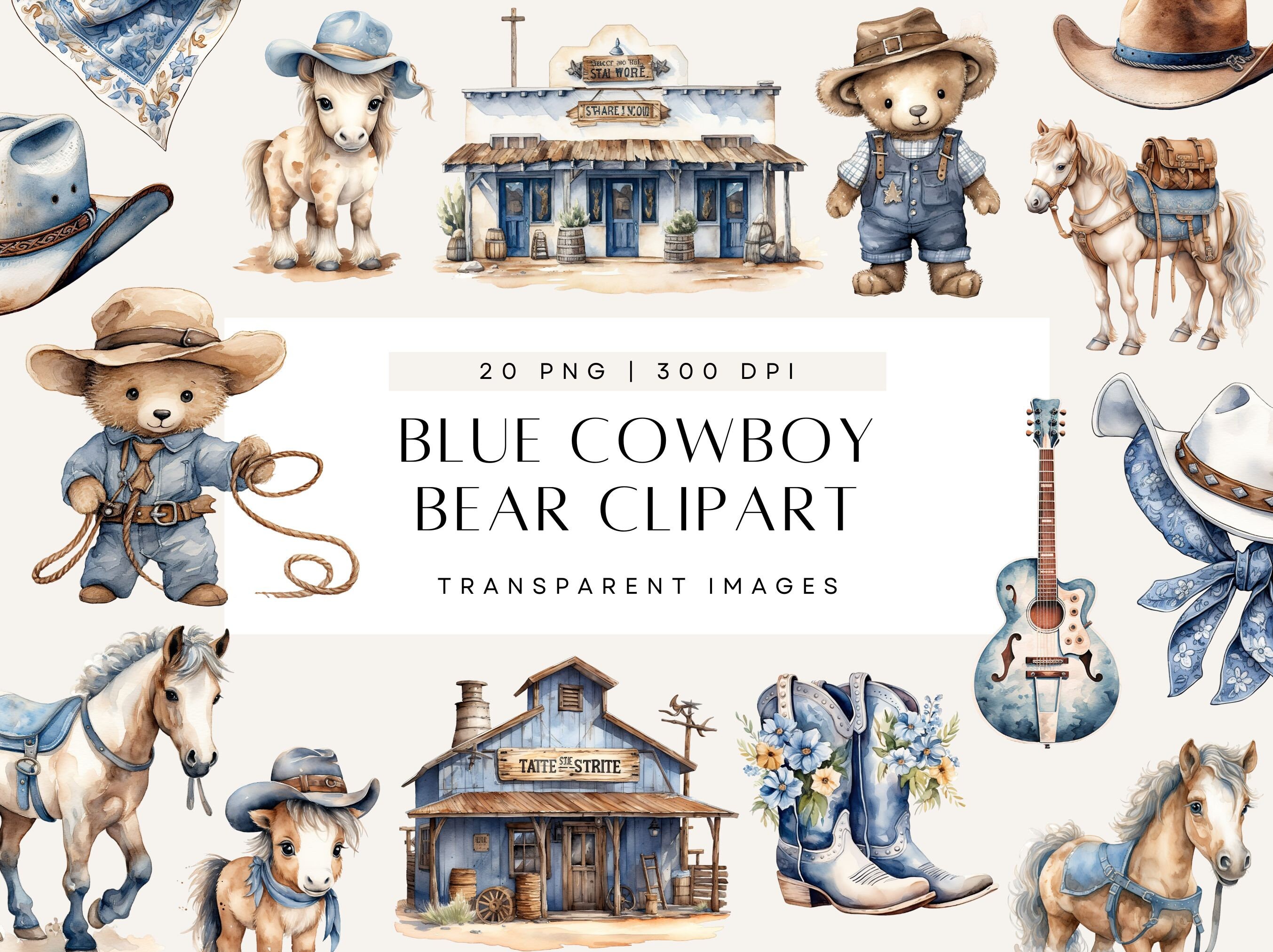 Watercolor Baby Cowboy Clipart, Little Cowboy Watercolor, Wild West ...