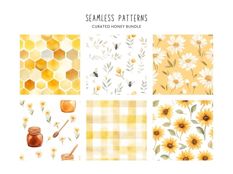 Floral and Bee Digital Paper, Honey Bee Digital Paper, Bee Junk Journal ...