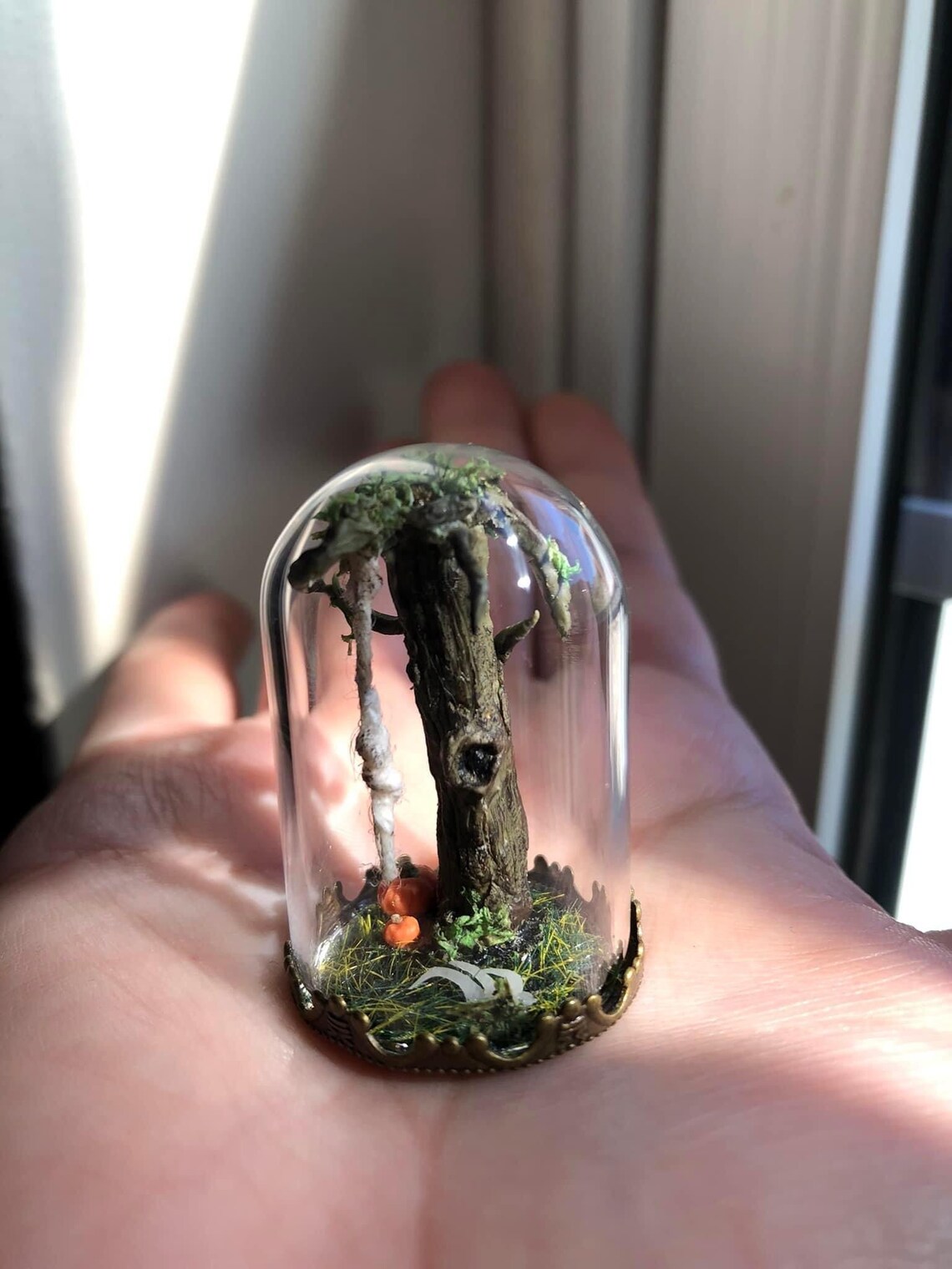 Tree & Pumpkin Dollhouse Miniature Scene Glass Dome Pendant - Etsy