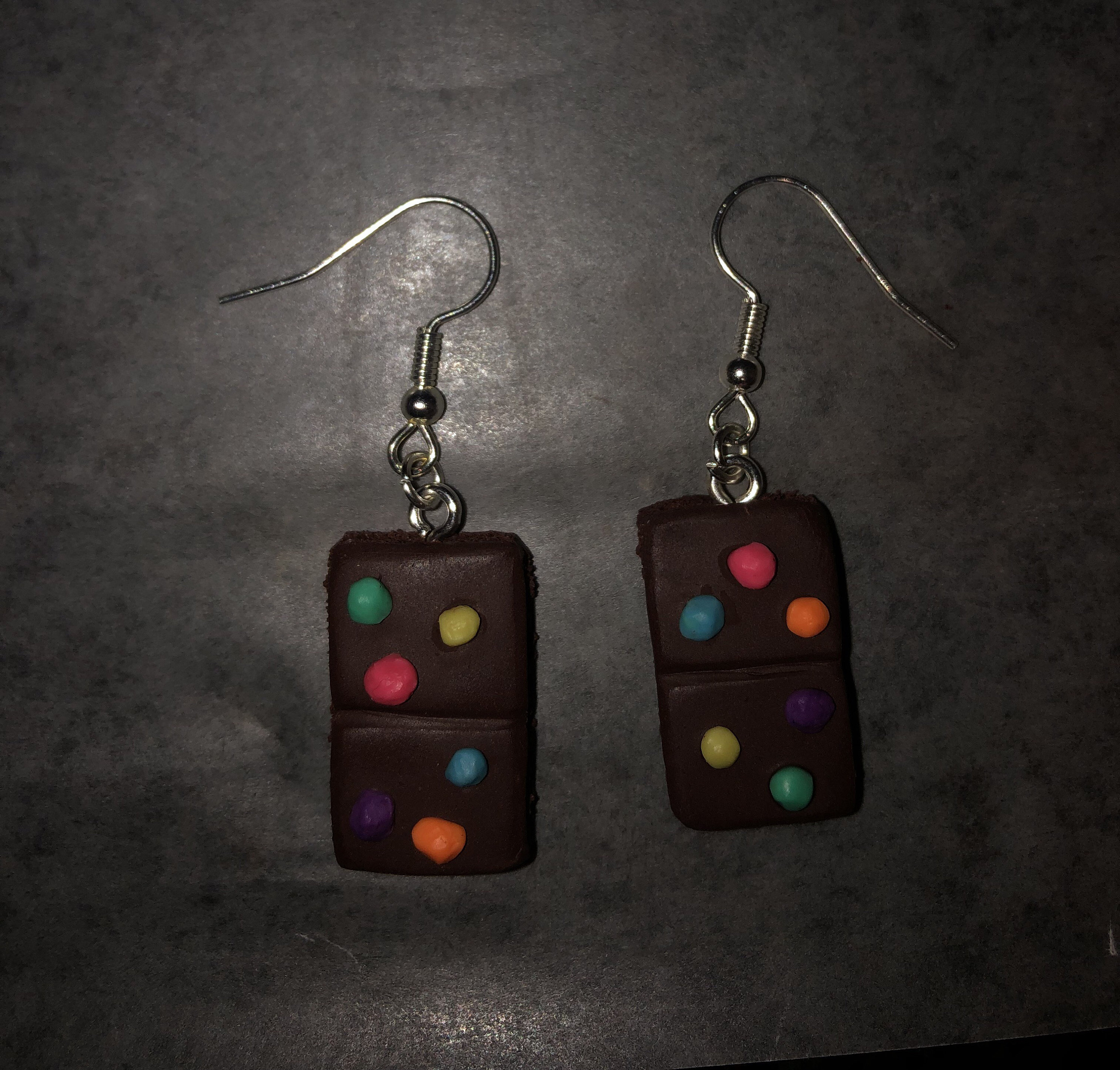 Cosmic Brownie Dessert Earrings Miniature Polymer Clay - Etsy