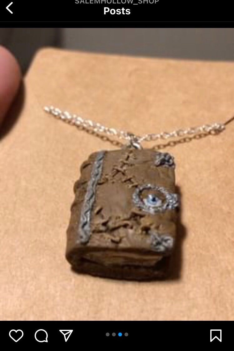Hocus Pocus Spell Book Clay Pendant Made to Order - Etsy
