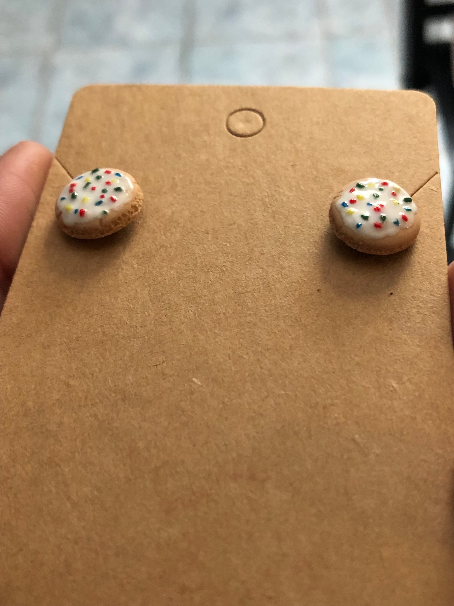 Circular Shaped Sugar Christmas Cookie Earrings Polymer Clay - Etsy