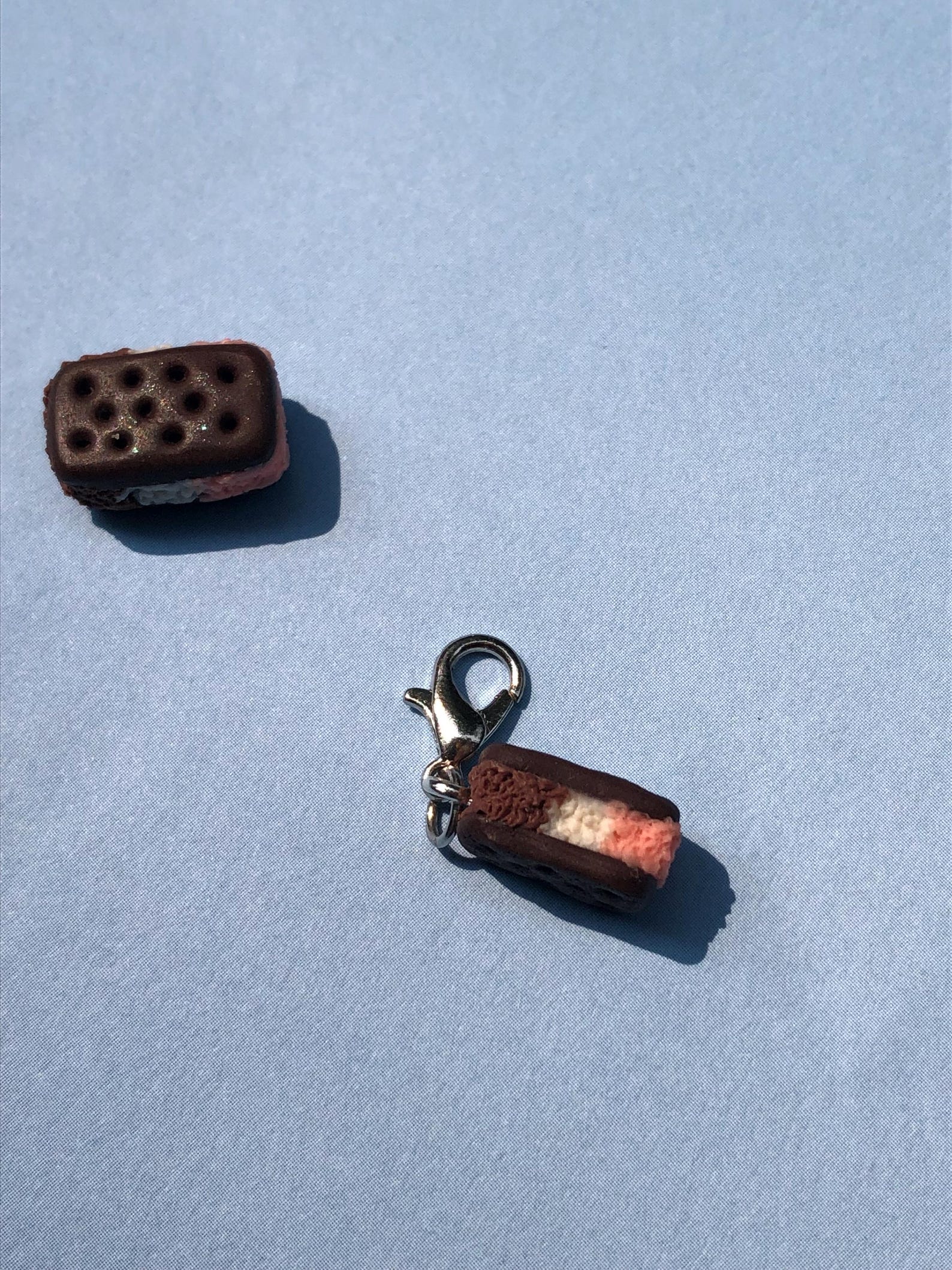 Miniature Neapolitan Ice Cream Sandwich Charm or Earrings Polymer Clay ...