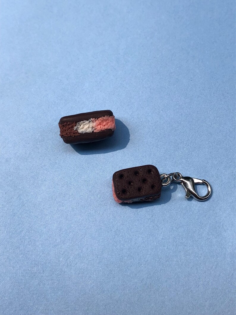 Miniature Neapolitan Ice Cream Sandwich Charm or Earrings Polymer Clay ...