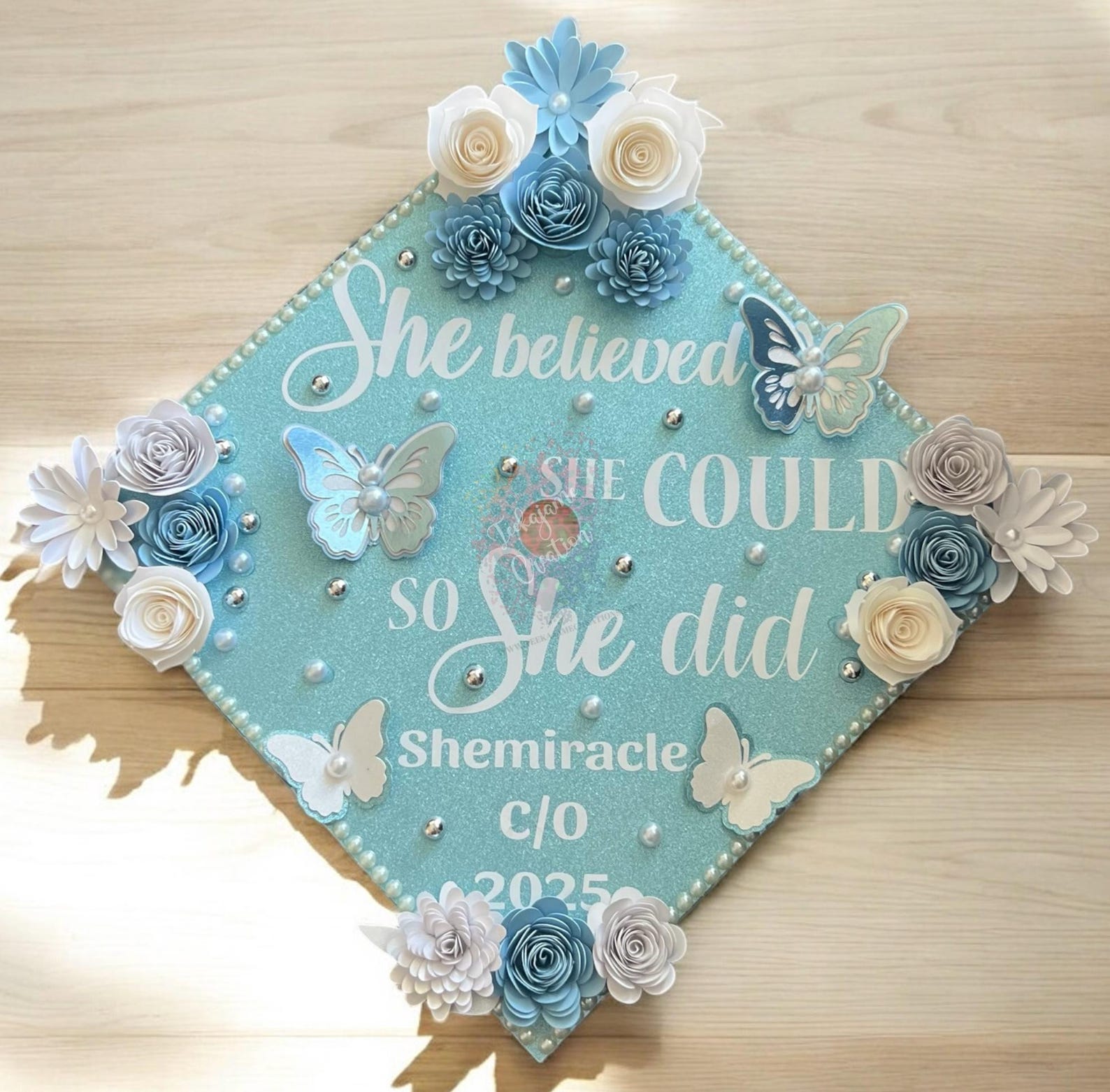 Inspirational Graduation Cap Topper With Flowers & Butterflies - Etsy