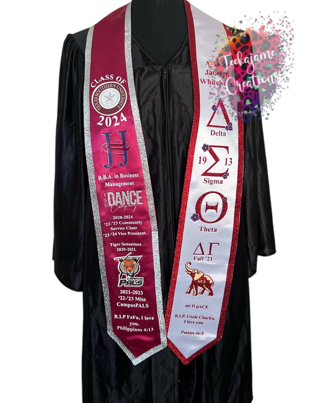 Customizable Dual Color Satin Graduation Stole - Class of 2025/2026 - Etsy
