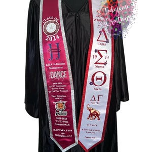 Customizable Dual Color Satin Graduation Stole - Class of 2025/2026 - Etsy
