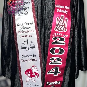 Customizable Dual Color Satin Graduation Stole - Class of 2025/2026 - Etsy