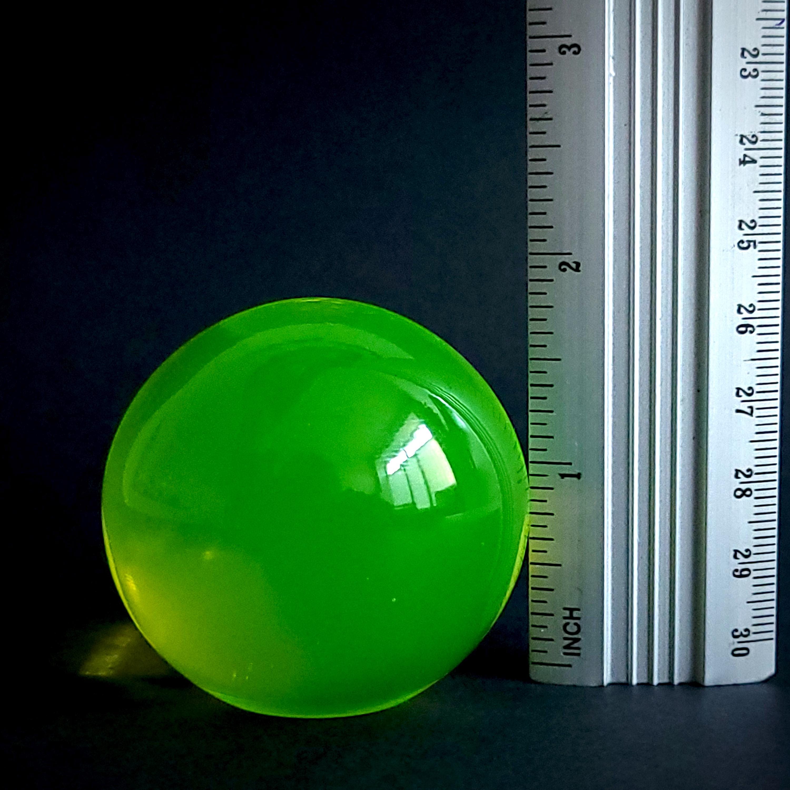Vaseline Glass Paperweight Uranium Sphere 51mm Depression Yellow Clear ...