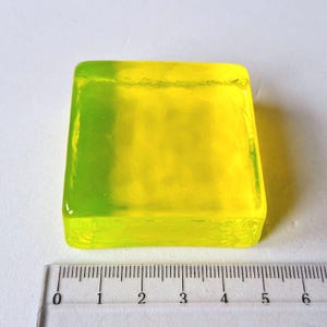 Uranium Glass Tile Vaseline Yellow Glass Square Depression Clear Glass ...