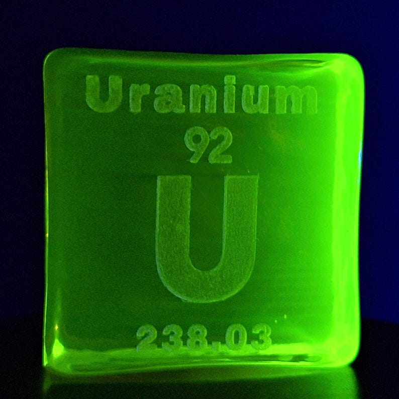 Uranium Glass Block Square 50x50mm Vaseline Yellow Glass Tile Art Deco ...