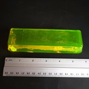 Uranium Glass Ingot Vaseline Yellow Glass Figurine Bar Art Deco - Etsy