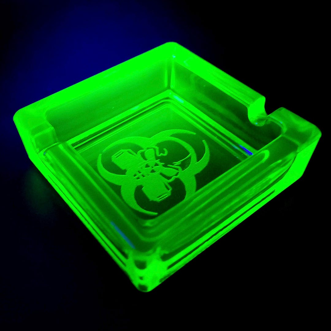 Uranium Vaseline Glass Ashtray: Collectible Art Glass Plate - Etsy