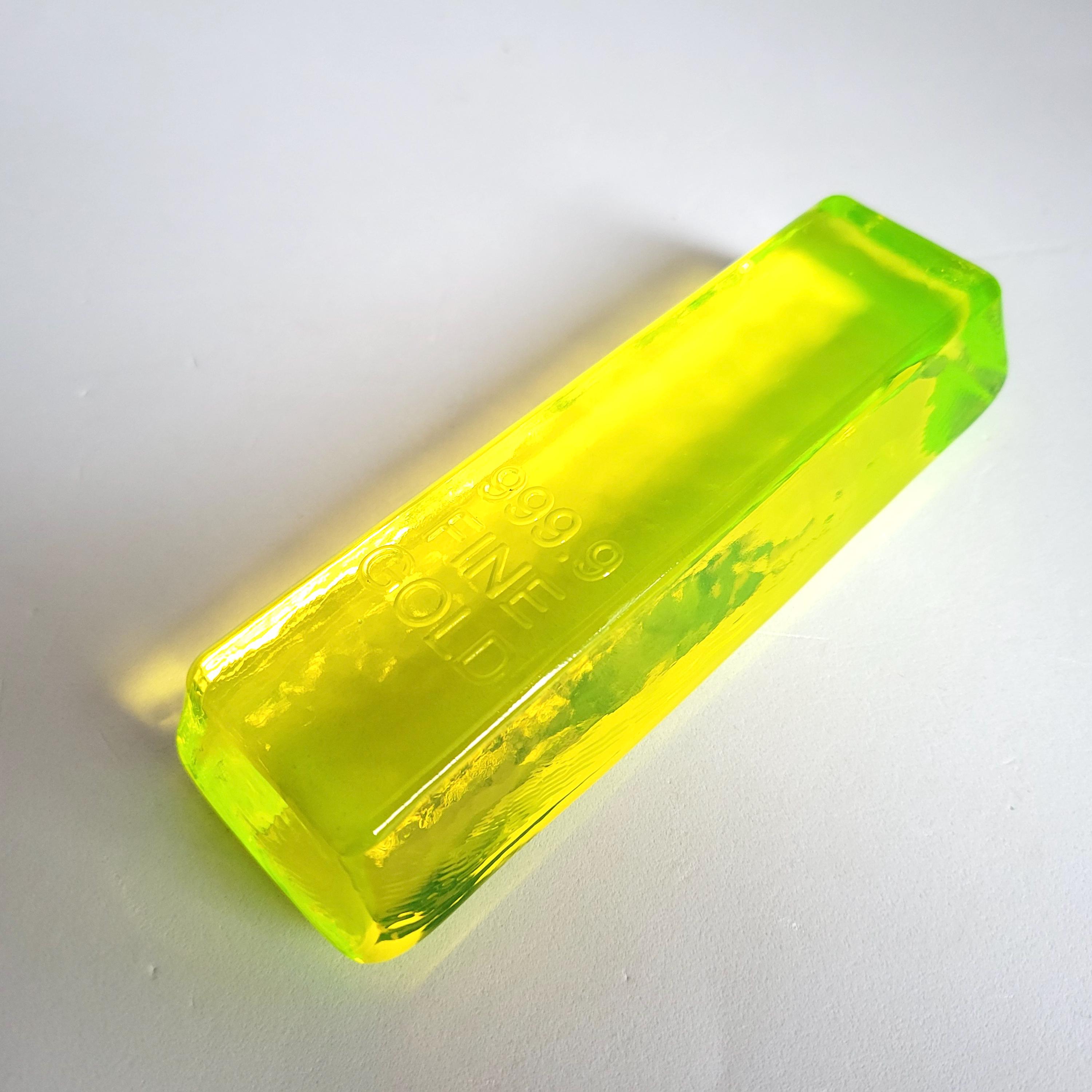 Uranium Glass Ingot Vaseline Yellow Glass Figurine Bar Art Deco - Etsy