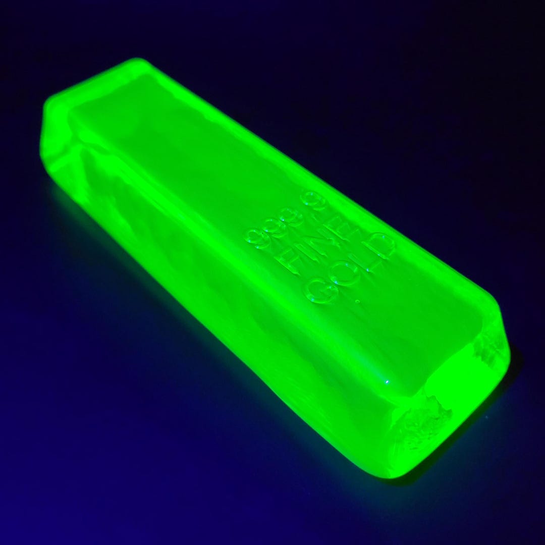 Uranium Glass Ingot Vaseline Yellow Glass Figurine Bar Art Deco - Etsy