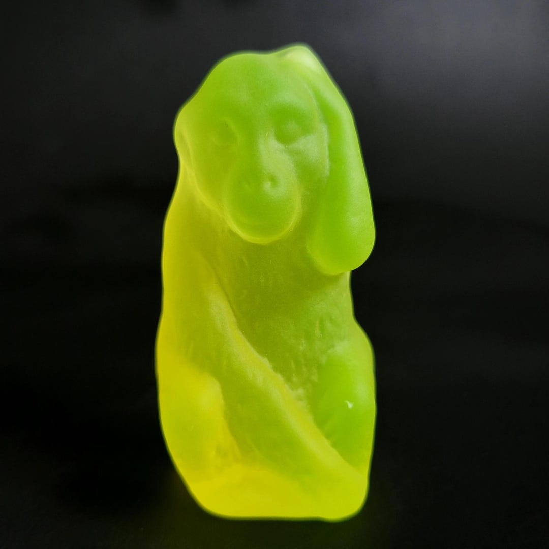 Uranium Frosty Glass Monkey Figurine Vaseline Glass Art Deco - Etsy