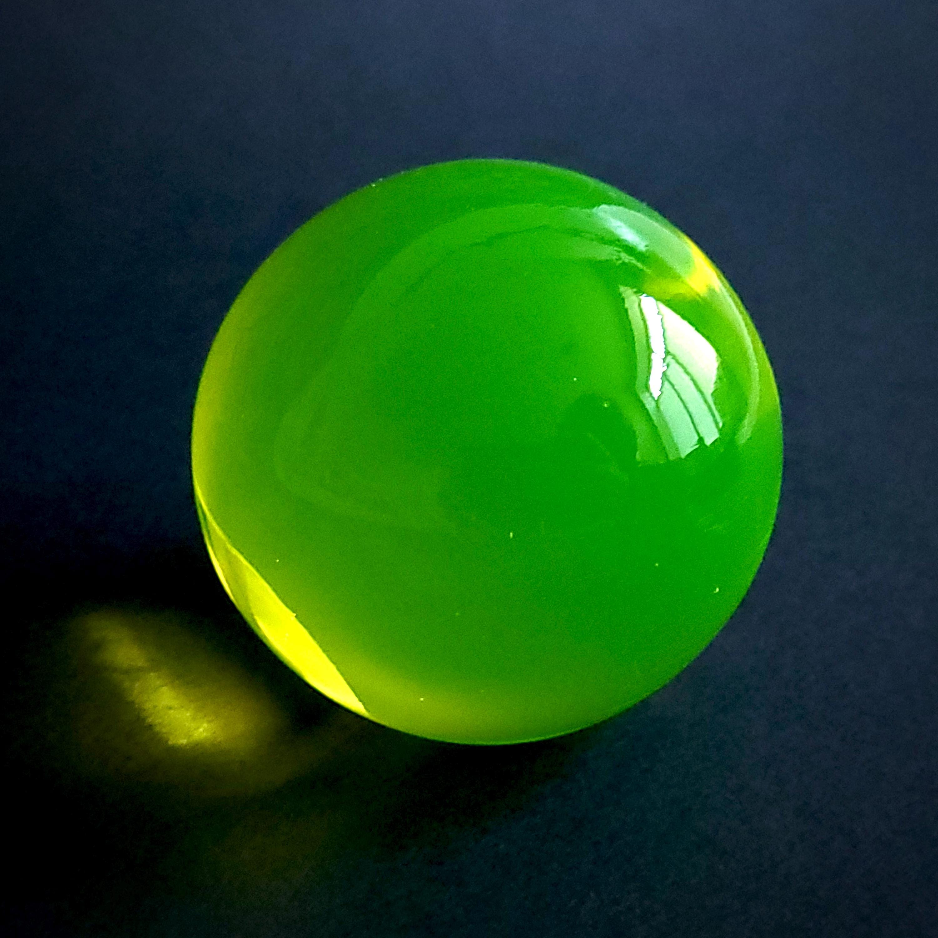 Vaseline Glass Paperweight Uranium Sphere 51mm Depression Yellow Clear ...