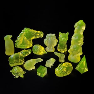 Uranium Glass Ingot Vaseline Yellow Glass Figurine Bar Art Deco - Etsy