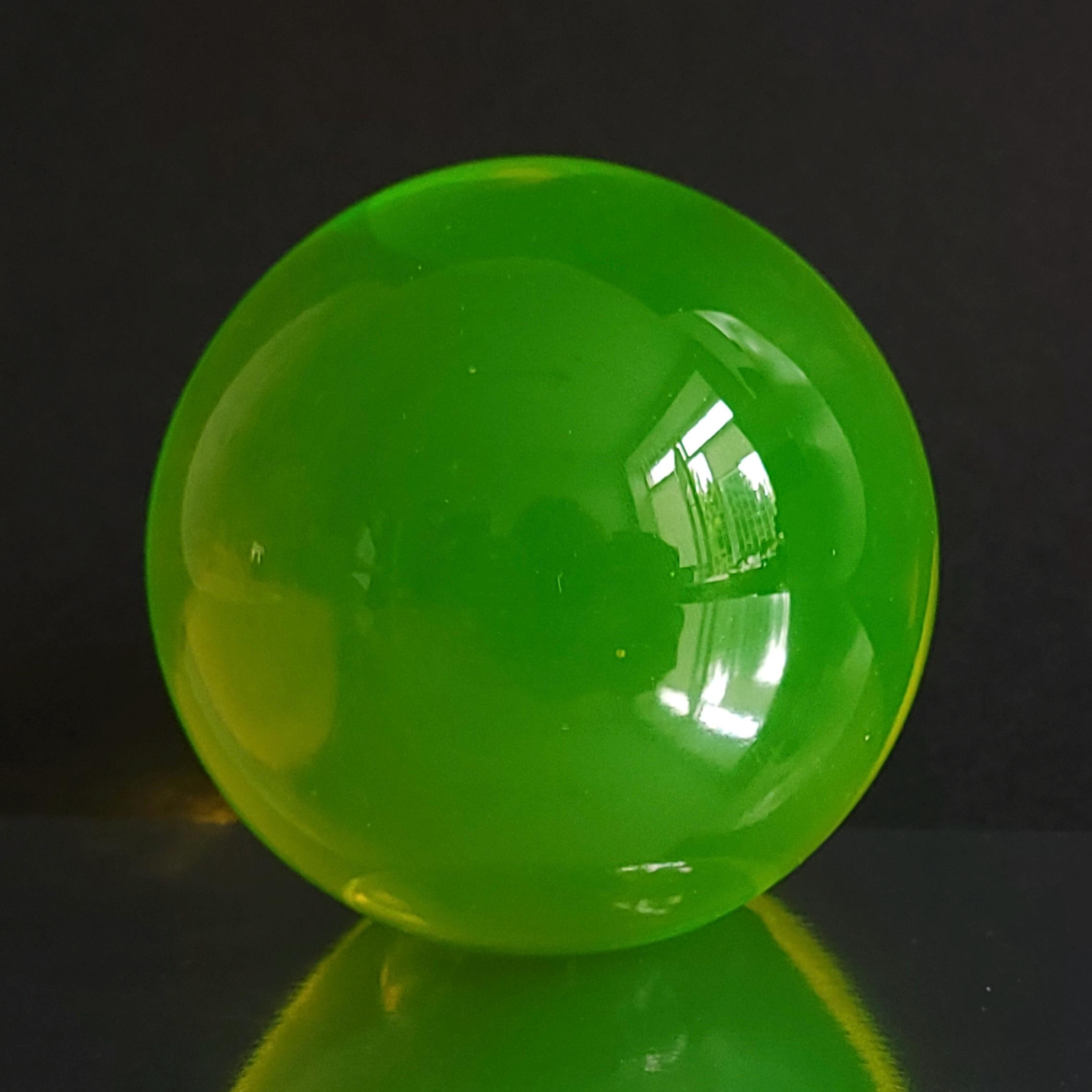Vaseline Glass Paperweight Uranium Sphere 51mm Depression Yellow Clear ...
