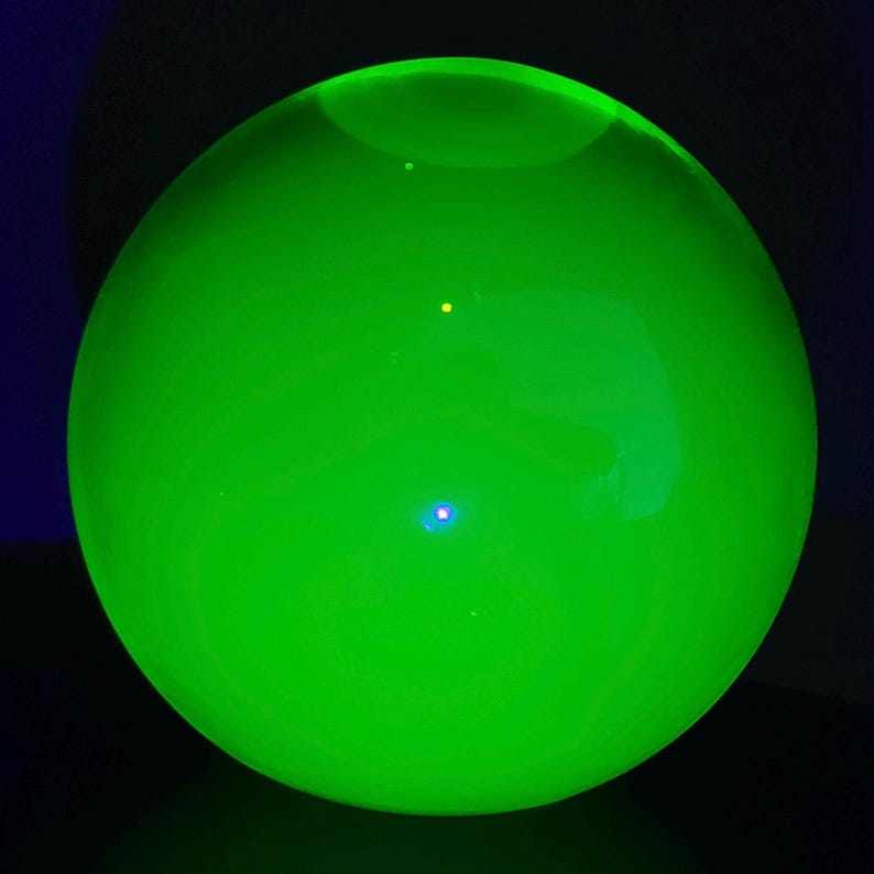 Vaseline Glass Paperweight Uranium Sphere 51mm Depression Yellow Clear ...