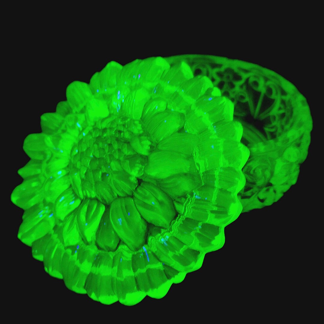 Art Deco Uranium Glass Trinket Box - Vaseline Yellow Clear Jewelry ...