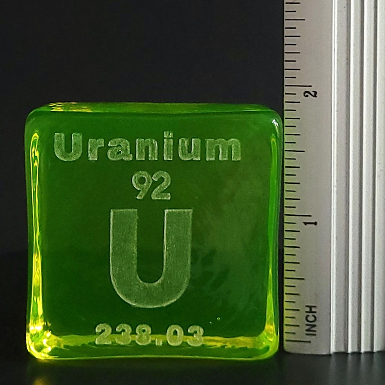 Uranium Glass Block Square 50x50mm Vaseline Yellow Glass Tile Art Deco ...