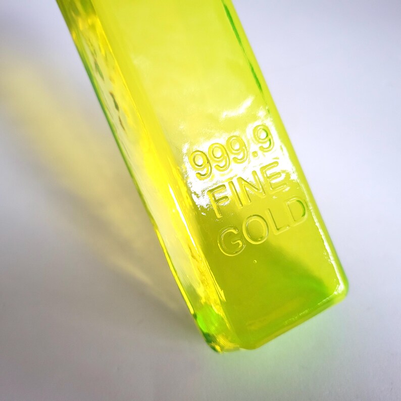 Uranium Glass Ingot Vaseline Yellow Glass Figurine Bar Art Deco - Etsy