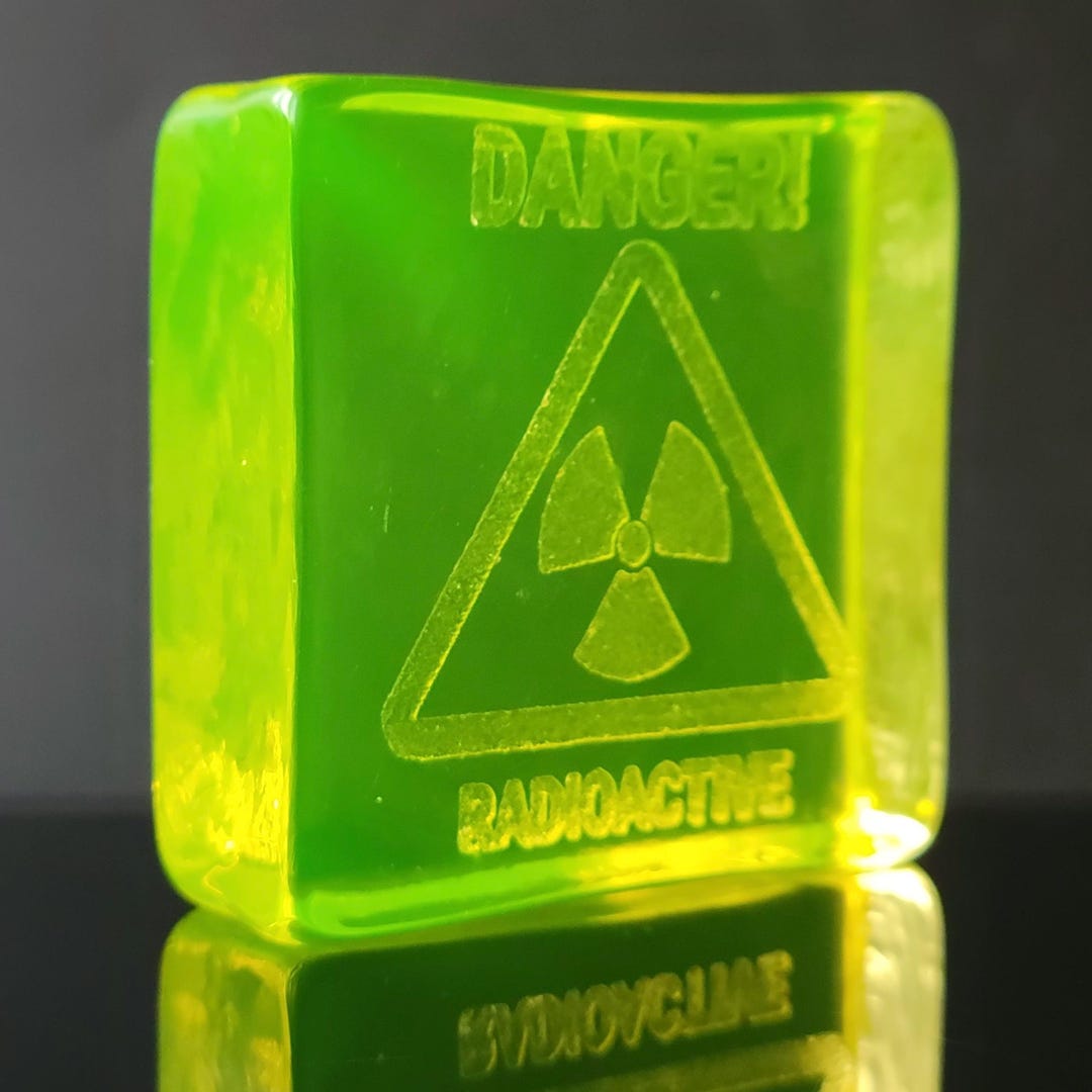 Vaseline Uranium Glass Block Tile Depression Yellow Clear Glass ...