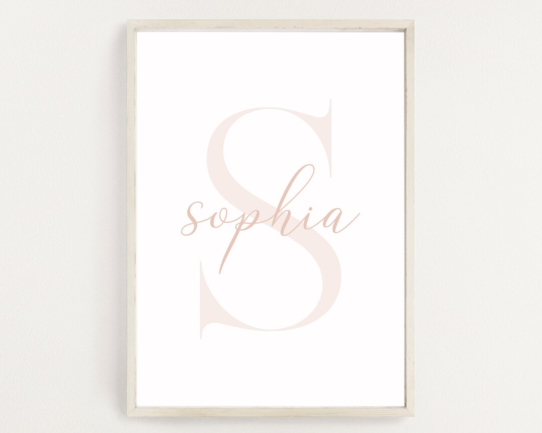 Custom Initial Name Print, Initial Wall Art Printable, Personalised ...