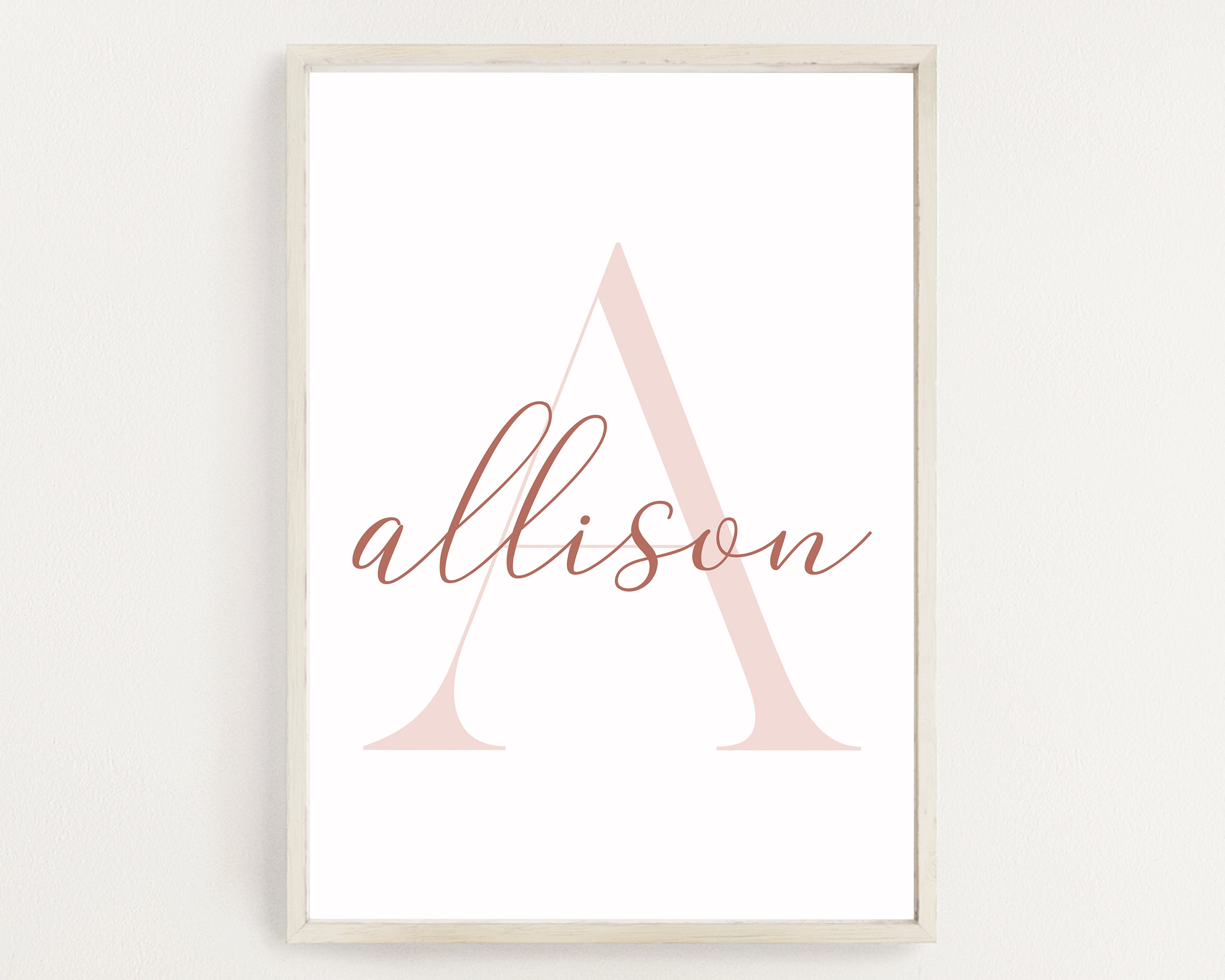 Custom Initial Name Print Initial Wall Art Printable - Etsy