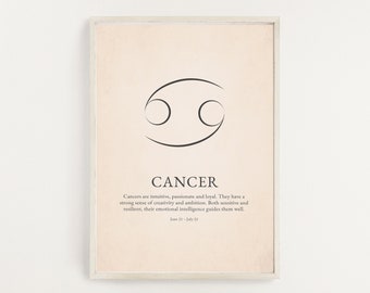 Cancer Star Sign Zodiac Digital Download Wall Print - Etsy