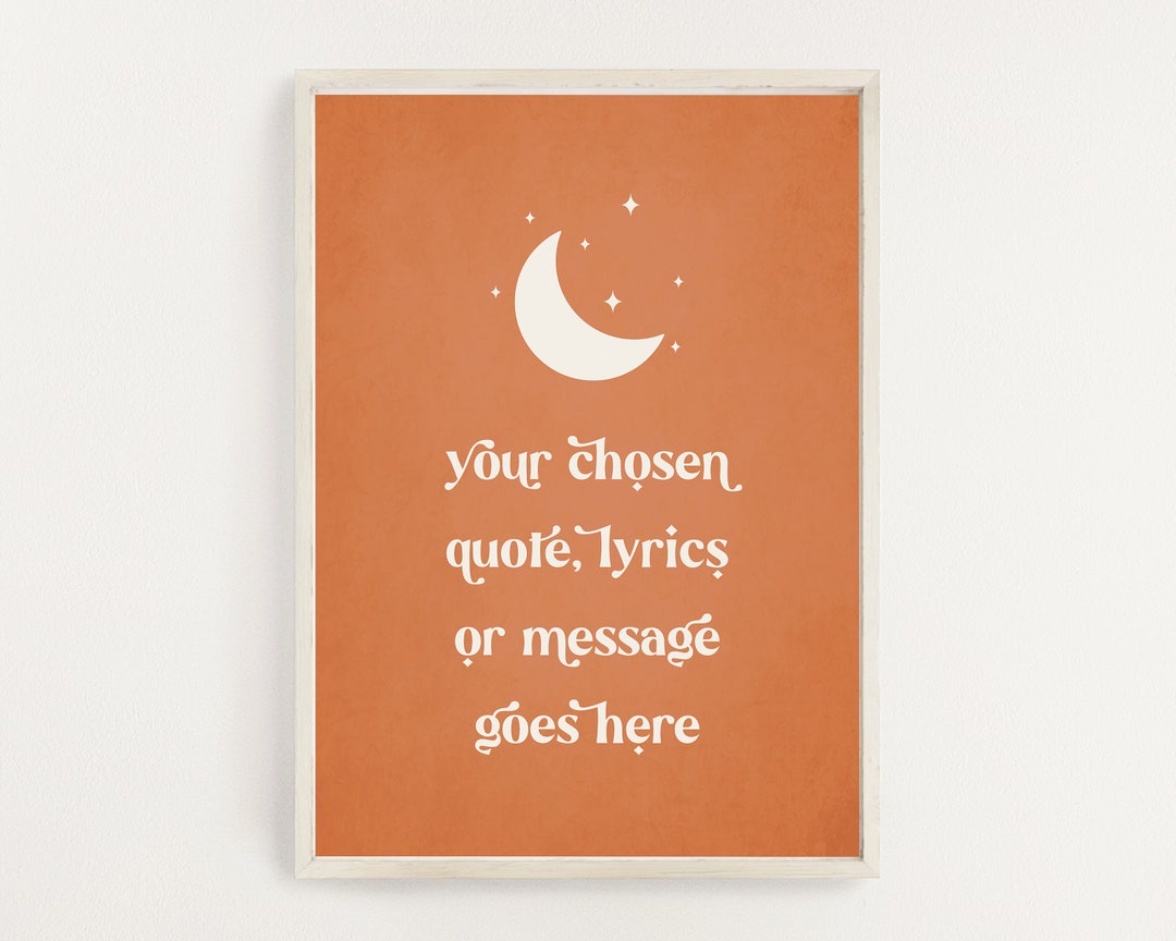 Custom Quote Printable Crescent Moon Print Personalised - Etsy