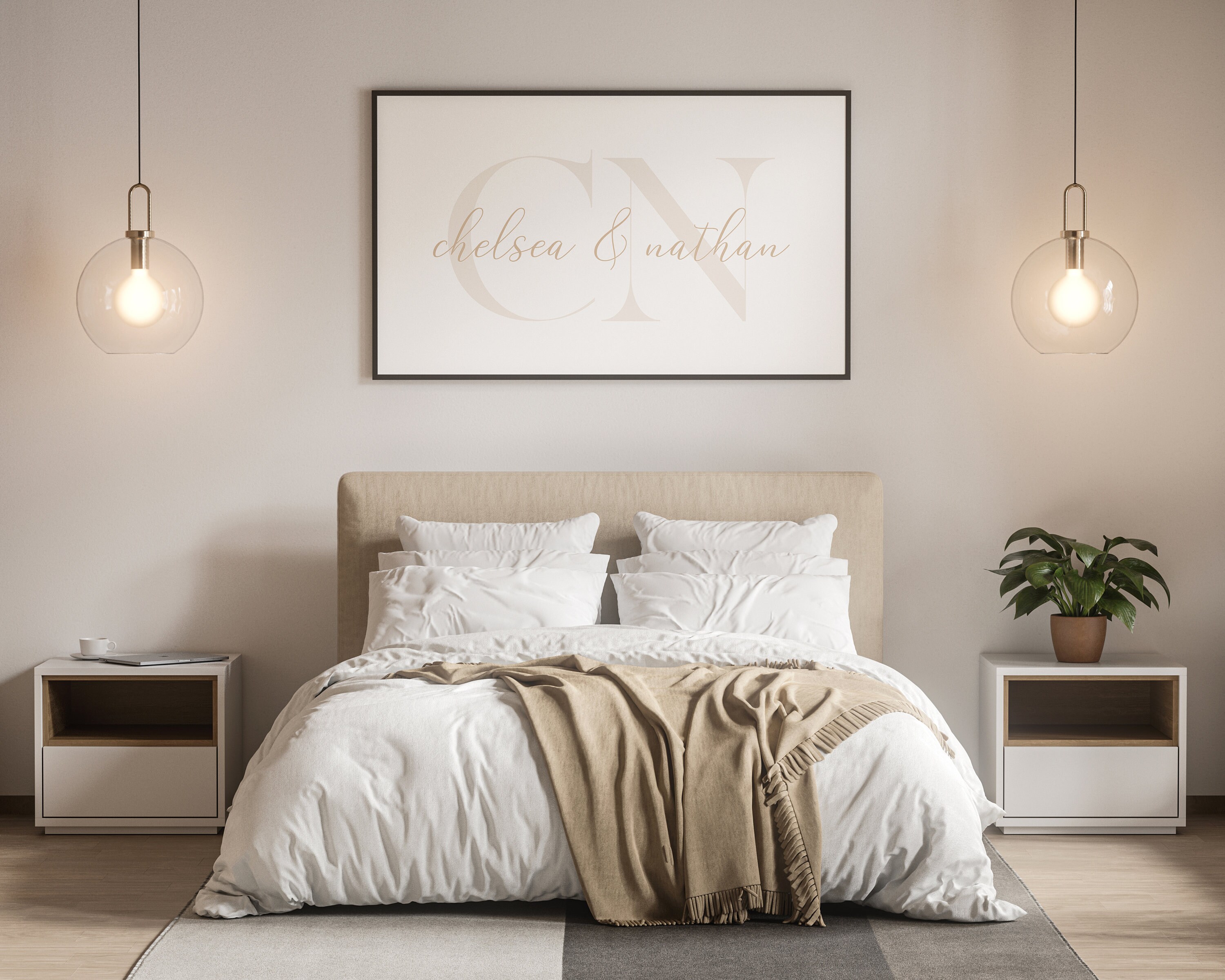 Couple Initial Print, Custom Couple Name Print, Initial Wall Art ...