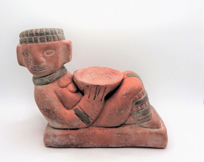 Aztec Style Chac Mool Candle Holder, Tea Lite or Incense Burner Bowl ...