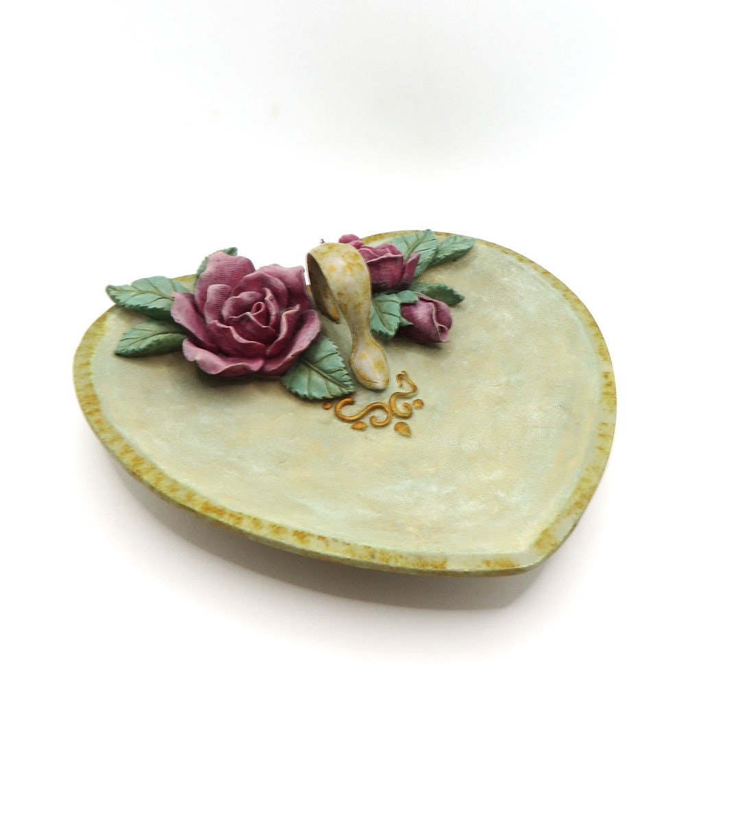Heart Shaped Trinket Dish Victorian Rose by Betty Singer Cherison ...