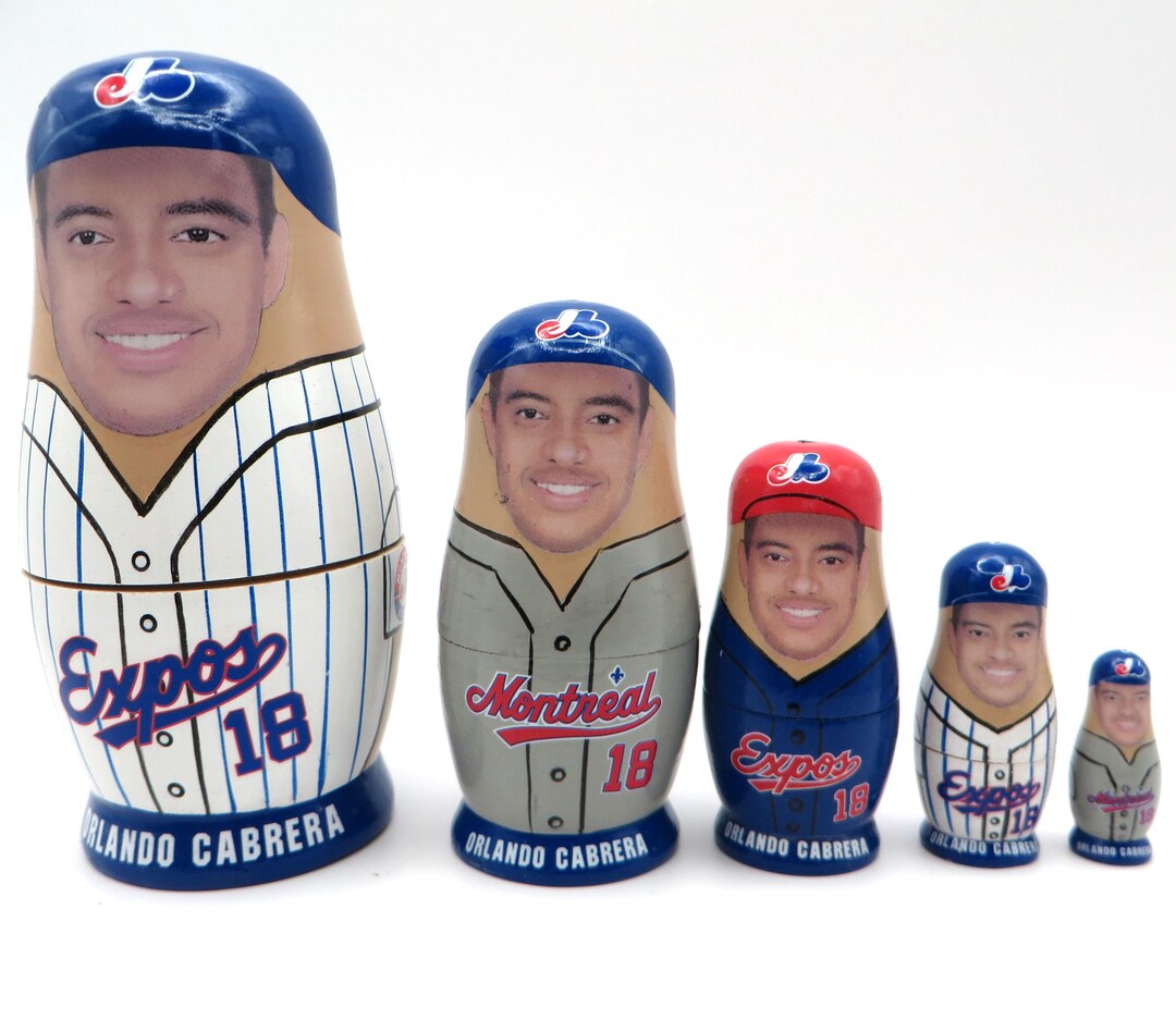 Montreal Expos Nesting Dolls Orlando Cabrera Authentic Babooshkah Set ...