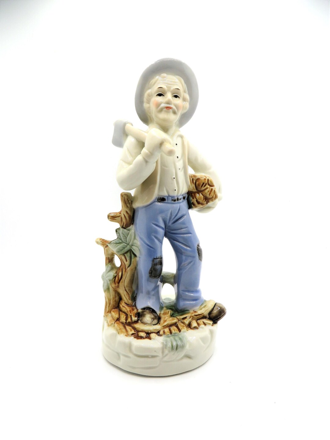 Vintage Wood Chopper Figurine Woodsman Log Cabin Décor Lumberjack ...
