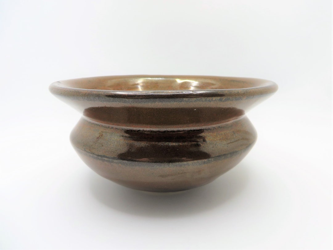 Art Pottery Bowl Wide Mouth Spittoon Shape Trinket Dish Handmade Hand ...