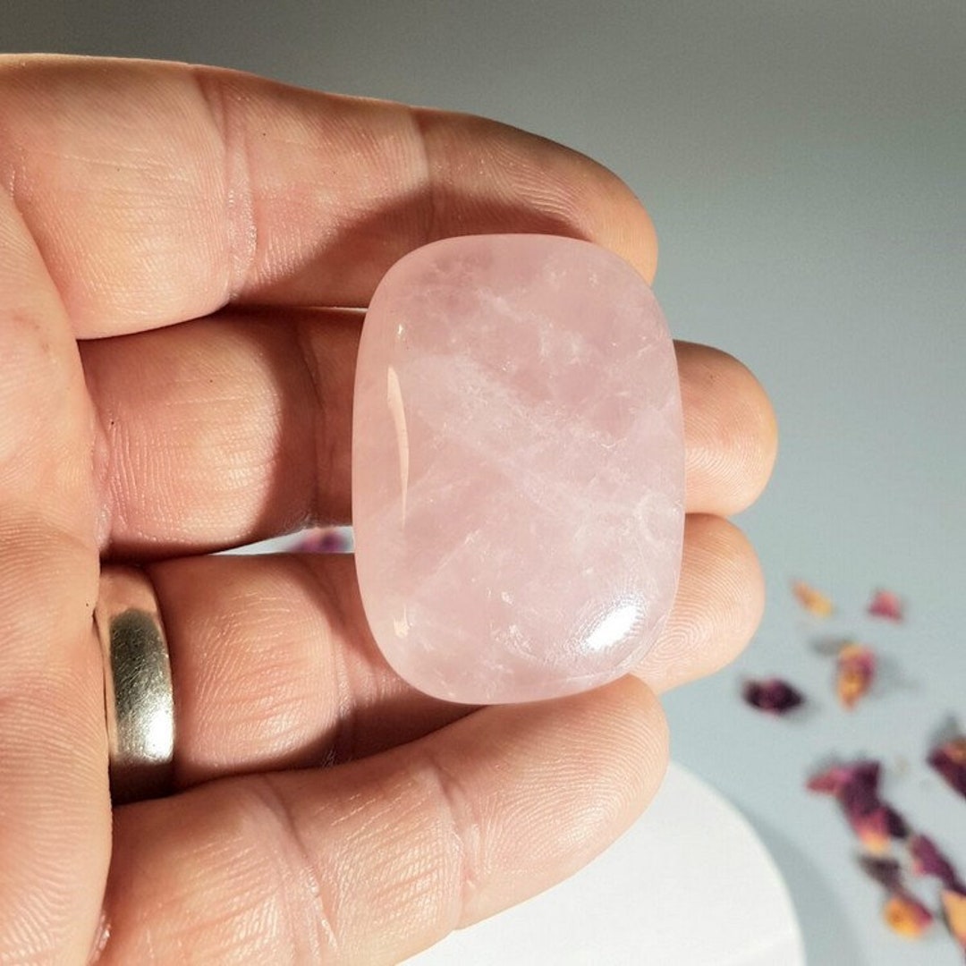 Black Friday Rose Quartz Tablet Palm Stone - Etsy