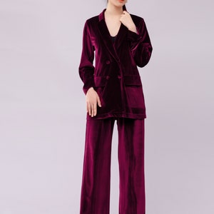 Velvet Pajamas, Women Pink Purple Velvet, Winter Women Pyjama Set ...