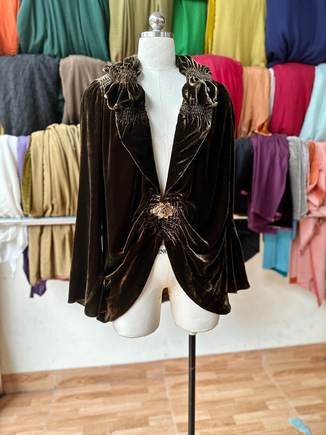 Silk Velvet Coat,luxurious Silk Velvet Duster Coat - Etsy