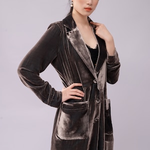 Long Silk Velvet Duster – Long Cardigan Jacket – Velvet Duster Coat ...