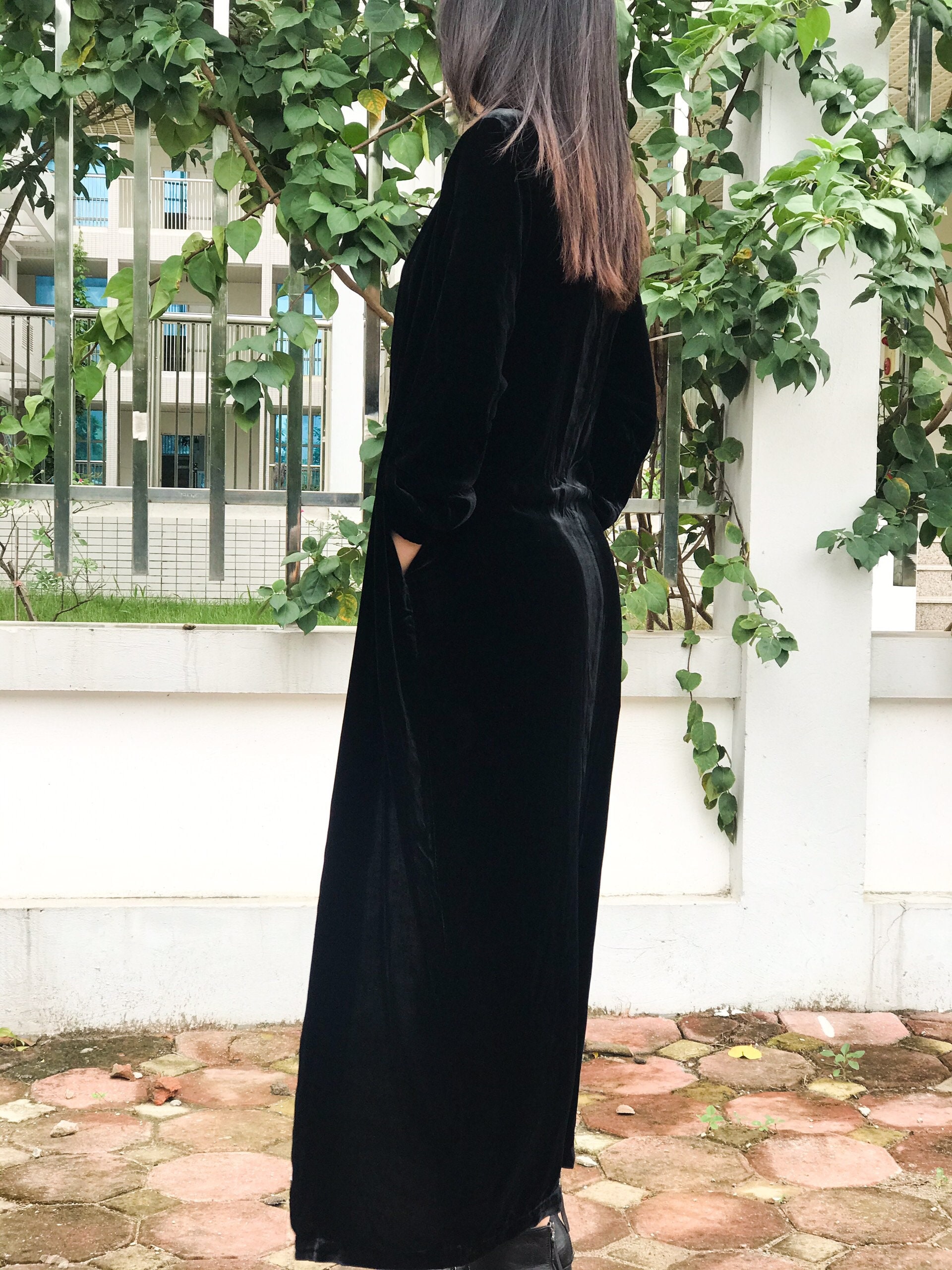 Long Silk Velvet Duster Long Cardigan Jacket Velvet Duster - Etsy